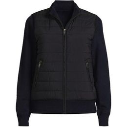 LANDS' END Strick- & Stepp-Bomberjacke, Damen,  Blau, Polyester/Polyester-Mischung, by Lands' End