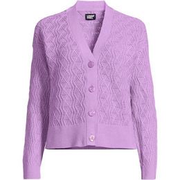 LANDS' END Cardigan aus Leinenmix, Damen,  Lila, Baumwolle/Leinen/Baumwoll-Mischung, by Lands' End