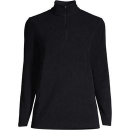 LANDS' END Anyweather Fleece-Pullover mit Rei&szlig;verschluss, Damen,  Schwarz, Polyester, by Lands' End