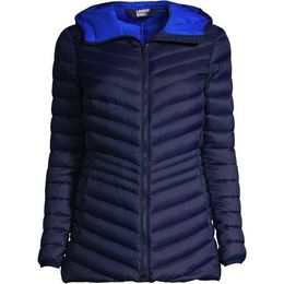 LANDS' END Daunenjacke WANDERWEIGHT Verstaubar Ultraleicht mit Kapuze, Damen,  Blau, Nylon/Daunen, by Lands' End