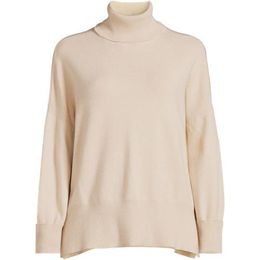 LANDS' END Relaxter Rollkragenpullover, Damen,  Beige, Polyester/Nylon/Polyester-Mischung, by Lands' End