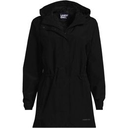 LANDS' END Wasserdichte Regenjacke mit Packfach, Damen,  Schwarz, Polyester, by Lands' End