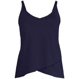LANDS' END Tankinitop mit Tulpensaum chlorresistent in Lang-Größe, Damen,  Blau, Nylon-Mischung, by Lands' End