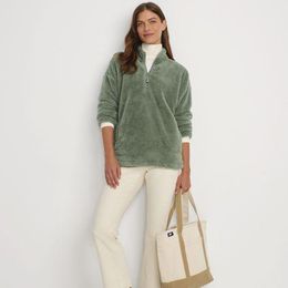 LANDS' END Plüschfleece-Pullover, Damen,  Grün, Polyester, by Lands' End