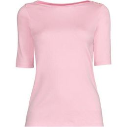 LANDS' END Supima-Shirt aus Baumwolle mit U-Boot-Ausschnitt, Damen,  Pink, Baumwolle, by Lands' End
