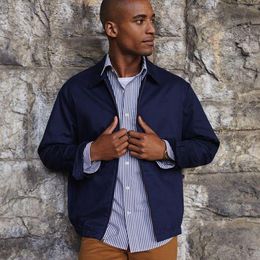 LANDS' END Ultimativ-Blouson, Herren,  Blau, Baumwoll-Mischung/Polyester-Mischung, by Lands' End