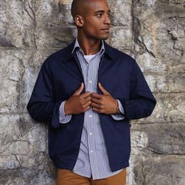 LANDS' END Ultimativ-Blouson, Herren,  Blau, Baumwoll-Mischung/Polyester-Mischung, by Lands' End