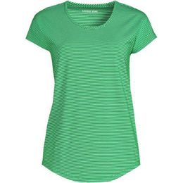 LANDS' END Shirt aus Baumwolle/Modal-Mix mit Ballett-Ausschnitt, Damen,  Grün, Baumwolle Modal, by Lands' End