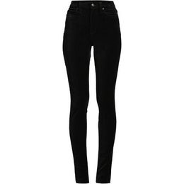 LANDS' END Slim Fit Samthose High Waist, Damen,  Schwarz, Baumwoll-Mischung, by Lands' End