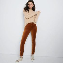 LANDS' END Slim Fit Samthose High Waist, Damen,  Braun, Baumwoll-Mischung, by Lands' End