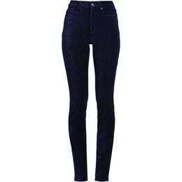 LANDS' END Slim Fit Samthose High Waist, Damen,  Blau, Baumwoll-Mischung, by Lands' End