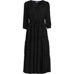 LANDS' END Midikleid mit Stufenrock, Damen,  Schwarz, by Lands' End