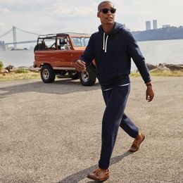 LANDS' END Jogginghose SERIOUS SWEATS, Herren,  Blau, Baumwoll-Mischung, by Lands' End