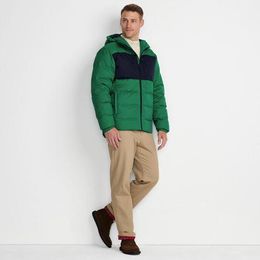 LANDS' END Daunen-Steppjacke mit Kapuze, Herren,  Grün, Polyester/Nylon/Daunen, by Lands' End