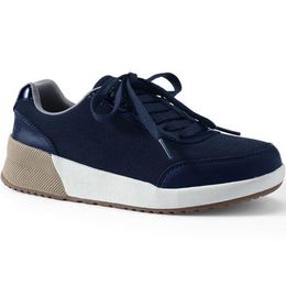 LANDS' END Active-Sneaker aus Leder, Damen,  Blau, Leder/Rauleder/Polyurethan, by Lands' End