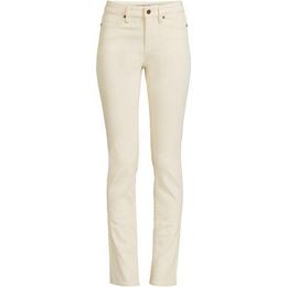 LANDS' END Naturfarbene Straight Fit Jeans Mid Waist, Damen,  Wei&szlig;, Elasthan/Baumwoll-Mischung/Polyester-Mischung, by Lands' End