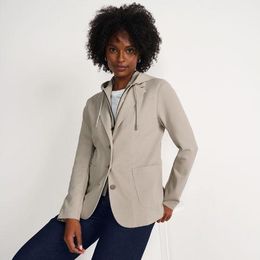LANDS' END Strickblazer mit abnehmbarer Kapuze, Damen,  Wei&szlig;, Baumwoll-Mischung/Polyester-Mischung, by Lands' End