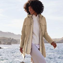 LANDS' END 3-in-1-Wachsjacke aus Baumwollmix, Damen,  Beige, Baumwolle/Nylon, by Lands' End