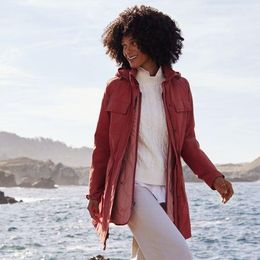 LANDS' END 3-in-1-Wachsjacke aus Baumwollmix, Damen,  Rot, Baumwolle/Nylon, by Lands' End