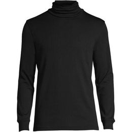 LANDS' END Supima Rollkragenshirt, Classic Fit, Herren,  Schwarz, Baumwolle, by Lands' End