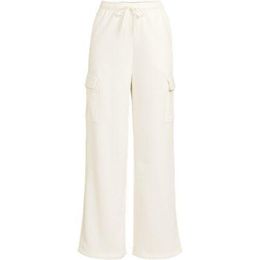 LANDS' END Sweat-Cargohose mit weitem Bein SERIOUS SWEATS, Damen,  Weiß, Baumwoll-Mischung/Polyester-Mischung, by Lands' End