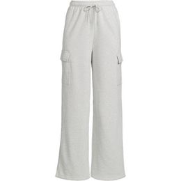 LANDS' END Sweat-Cargohose mit weitem Bein SERIOUS SWEATS, Damen,  Grau, Baumwoll-Mischung/Polyester-Mischung, by Lands' End