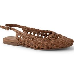LANDS' END Slingback-Sandalen, Damen,  Beige, Leder, by Lands' End