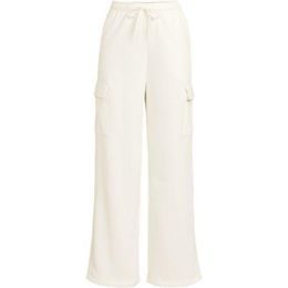 LANDS' END Sweat-Cargohose mit weitem Bein SERIOUS SWEATS, Damen,  Weiß, Baumwoll-Mischung/Polyester-Mischung, by Lands' End