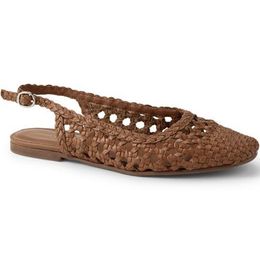 LANDS' END Slingback-Sandalen, Damen,  Beige, Leder, by Lands' End