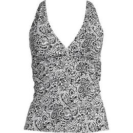LANDS' END Tankinitop mit V-Ausschnitt, Damen,  Schwarz, Nylon-Mischung, by Lands' End
