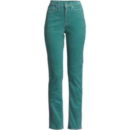 LANDS' END High Waist Breitcordhose Straight Fit, Damen,  Blau, by Lands' End