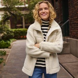LANDS' END Teddyjacke, Damen,  Weiß, Polyester, by Lands' End