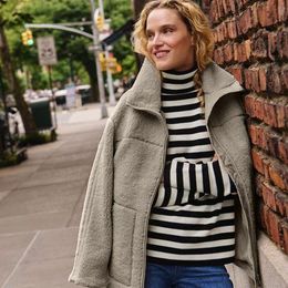 LANDS' END Teddyjacke, Damen,  Braun, Polyester, by Lands' End