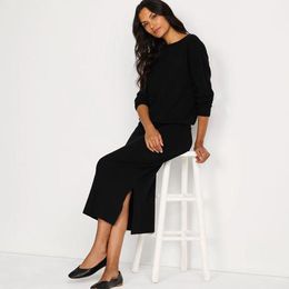 LANDS' END Feinstrick-Shirt, Damen,  Schwarz, by Lands' End