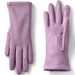 LANDS' END Lederhandschuhe mit Kaschmirfutter, Damen,  Lila, Kaschmir/Leder, by Lands' End