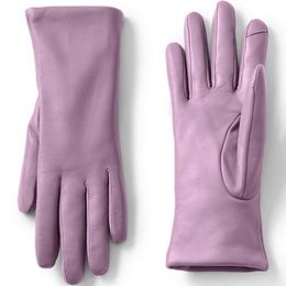LANDS' END Lederhandschuhe mit Kaschmirfutter, Damen,  Lila, Kaschmir/Leder, by Lands' End