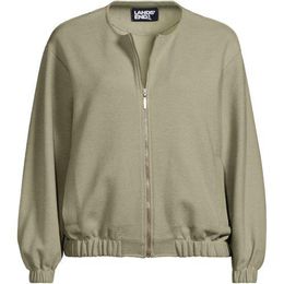 LANDS' END Softe Jersey-Bomberjacke, Damen,  Gr&uuml;n, Baumwolle/Polyester/Baumwoll-Mischung, by Lands' End