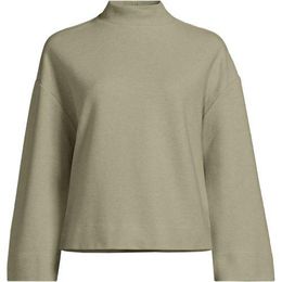 LANDS' END Softes Sweatshirt mit Stehkragen, Damen,  Gr&uuml;n, Baumwolle/Polyester/Baumwoll-Mischung, by Lands' End