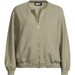 LANDS' END Softe Jersey-Bomberjacke, Damen,  Gr&uuml;n, Baumwolle/Polyester/Baumwoll-Mischung, by Lands' End