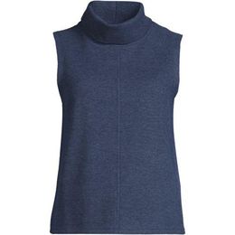 LANDS' END Softes &auml;rmelloses Jersey-Rollkragenshirt, Damen,  Blau, Baumwolle/Polyester/Baumwoll-Mischung, by Lands' End