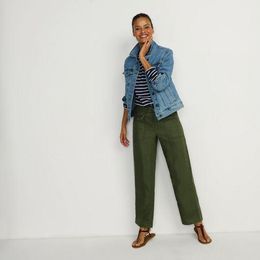 LANDS' END Relaxte Leinenhose mit geradem Bein, Damen,  Gr&uuml;n, by Lands' End