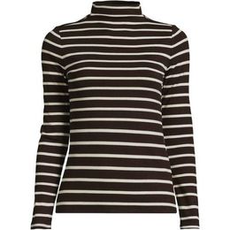 LANDS' END Softes Stehbund-Shirt, Damen,  Braun, Elasthan/Viskose/Viskose-Mischung, by Lands' End