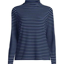 LANDS' END Softes Stehbund-Shirt, Damen,  Blau, Elasthan/Viskose/Viskose-Mischung, by Lands' End
