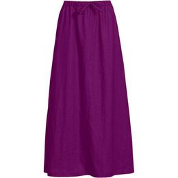 LANDS' END Leinen-Midirock, Damen,  Lila, Leinen, by Lands' End