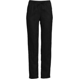 LANDS' END Relaxte Leinen-Schlupfhose, Damen,  Schwarz, Leinen, by Lands' End