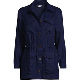 LANDS' END Hemdjacke aus Leinen, Damen,  Blau, Leinen, by Lands' End