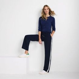 LANDS' END Webhose mit seitlichem Streifenn, Damen,  Blau, Polyester/Polyester-Mischung, by Lands' End
