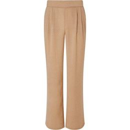 LANDS' END Fließende Satinhose mit weitem Bein, Damen,  Beige, Polyester-Mischung, by Lands' End