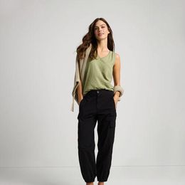 LANDS' END Popeline-Cargohose, Damen,  Schwarz, Baumwolle, by Lands' End
