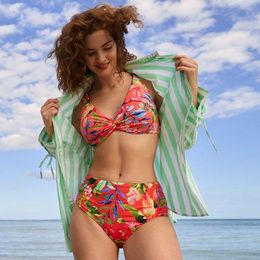 LANDS' END Bikinitop mit Twist-Detail, Damen,  Orange, Elasthan/Nylon-Mischung, by Lands' End